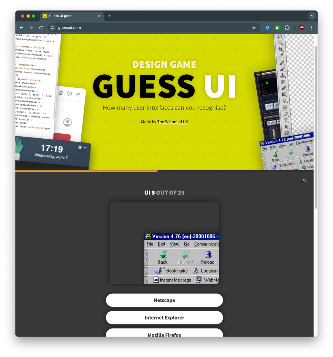Guess UI game